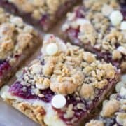 White Chocolate and Raspberry Cookie Bars - The Carefree Kitchen