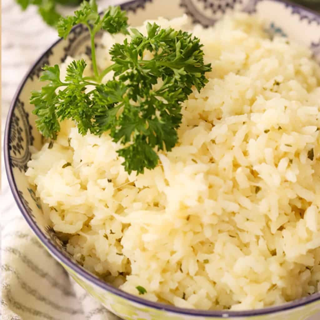 Garlic Parmesan Rice - The Carefree Kitchen