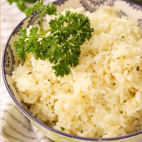 Garlic Parmesan Rice - The Carefree Kitchen