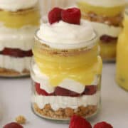 Lemon Raspberry Parfait Dessert - The Carefree Kitchen