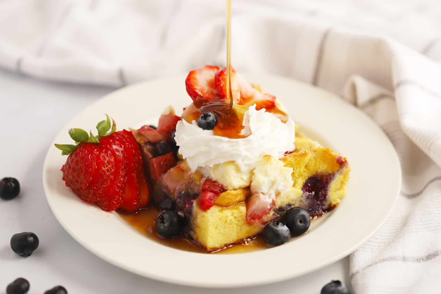 Red White & Blueberry Stuffed French Toast - The Carefree Kitchen