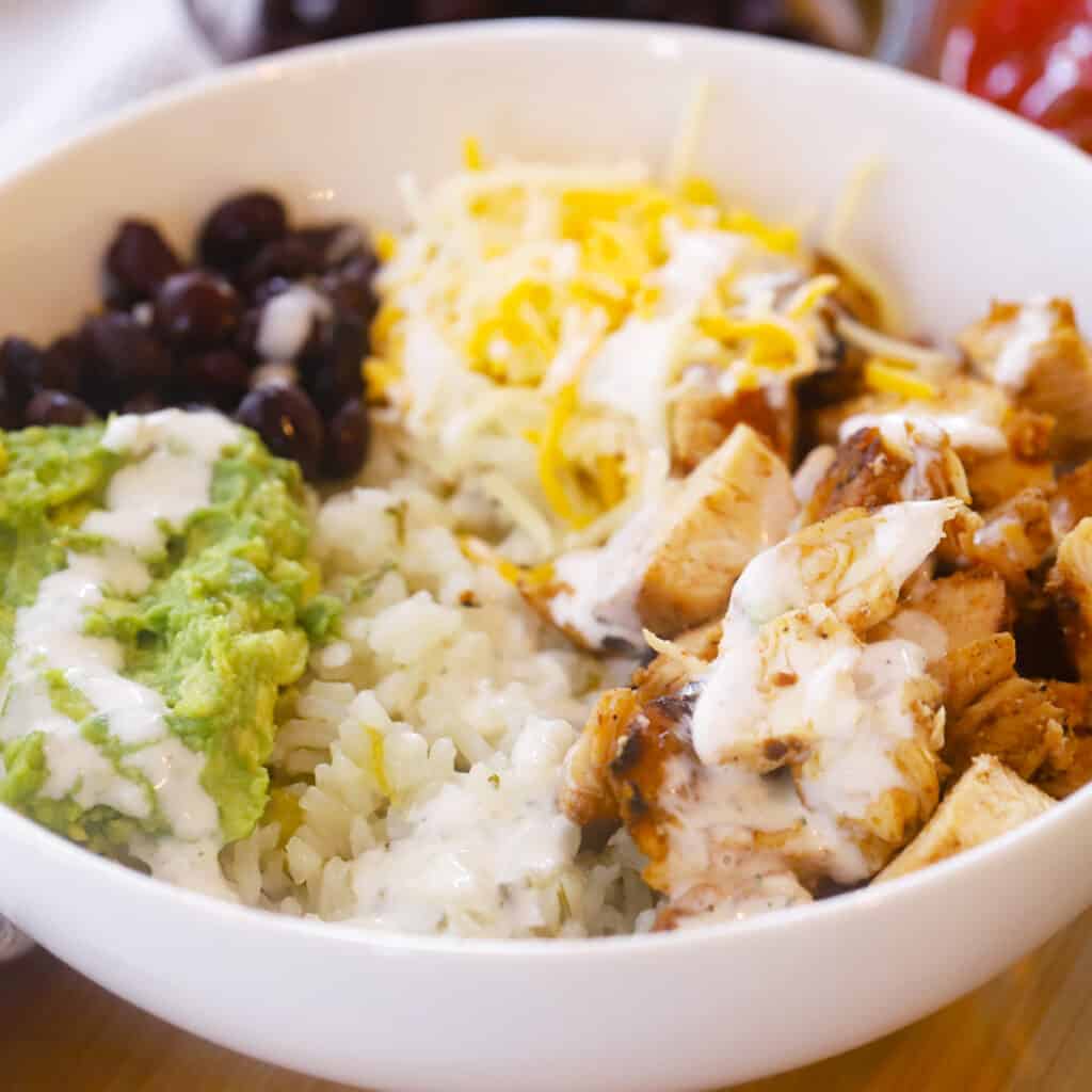 Copycat Chipotle Chicken Burrito Bowl - The Carefree Kitchen