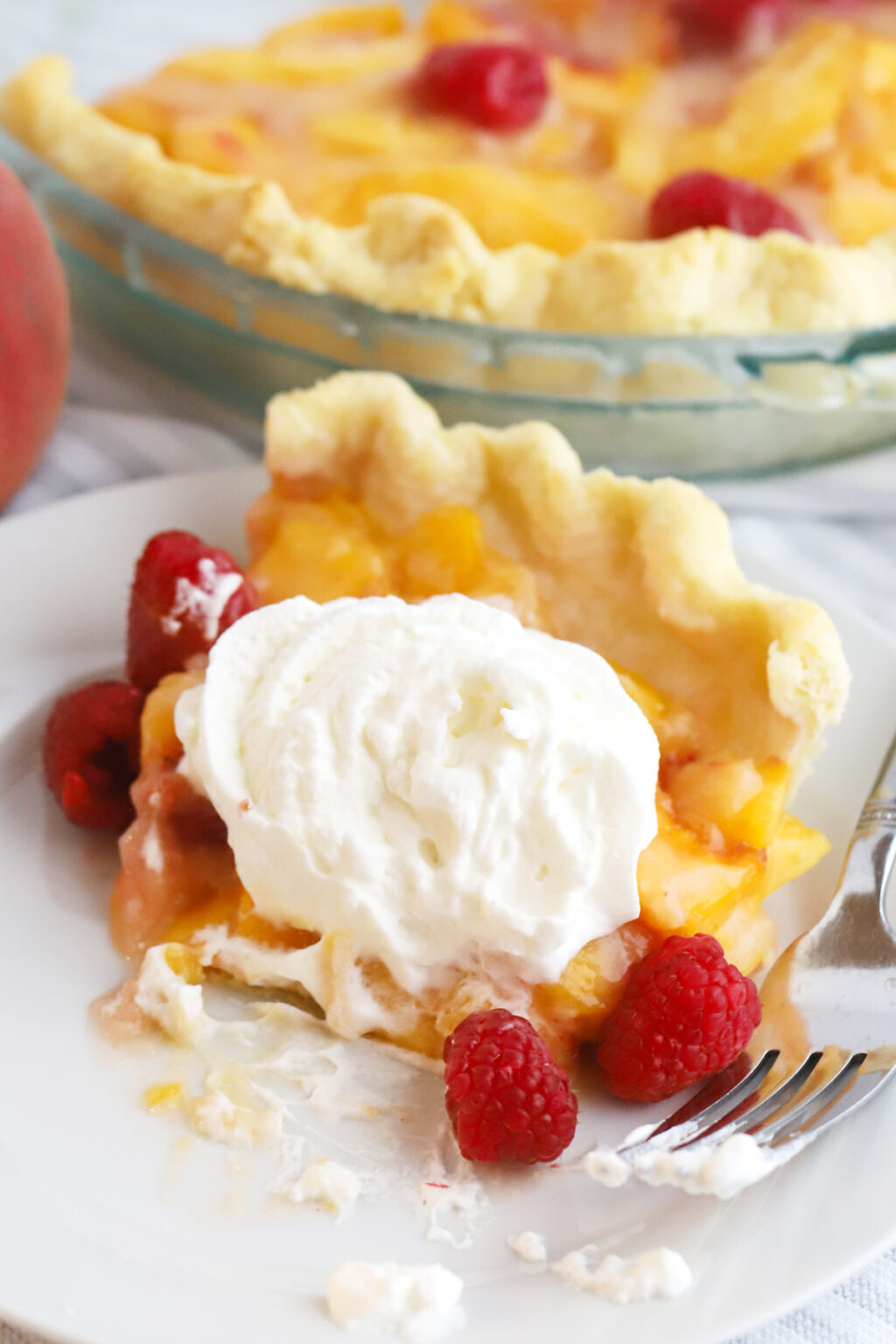 Fresh Peach and Raspberry Pie - The Carefree Kitchen