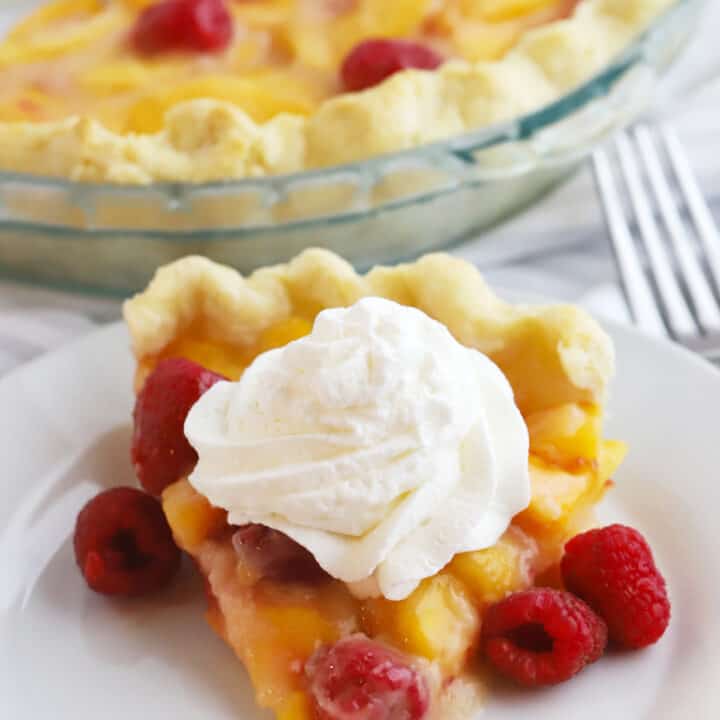 Fresh Peach and Raspberry Pie - The Carefree Kitchen