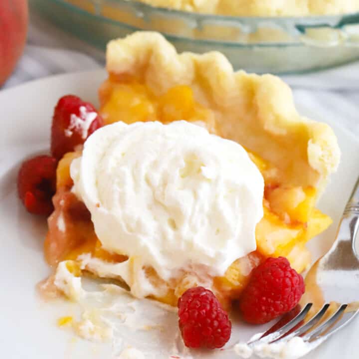 Fresh Peach and Raspberry Pie - The Carefree Kitchen