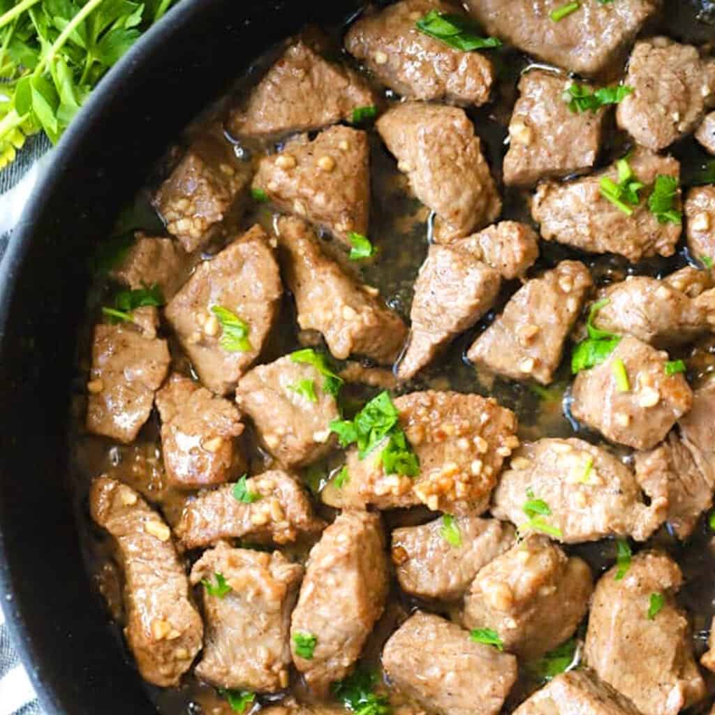 Garlic Butter Steak Bites - The Carefree Kitchen