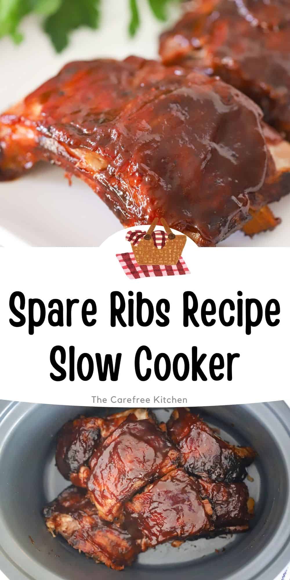 Slow Cooker Pork Spare Ribs - The Carefree Kitchen