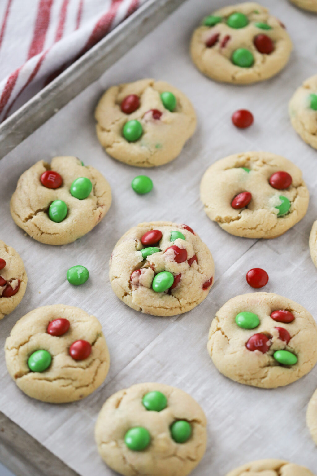 Christmas M&M Cookies - The Carefree Kitchen