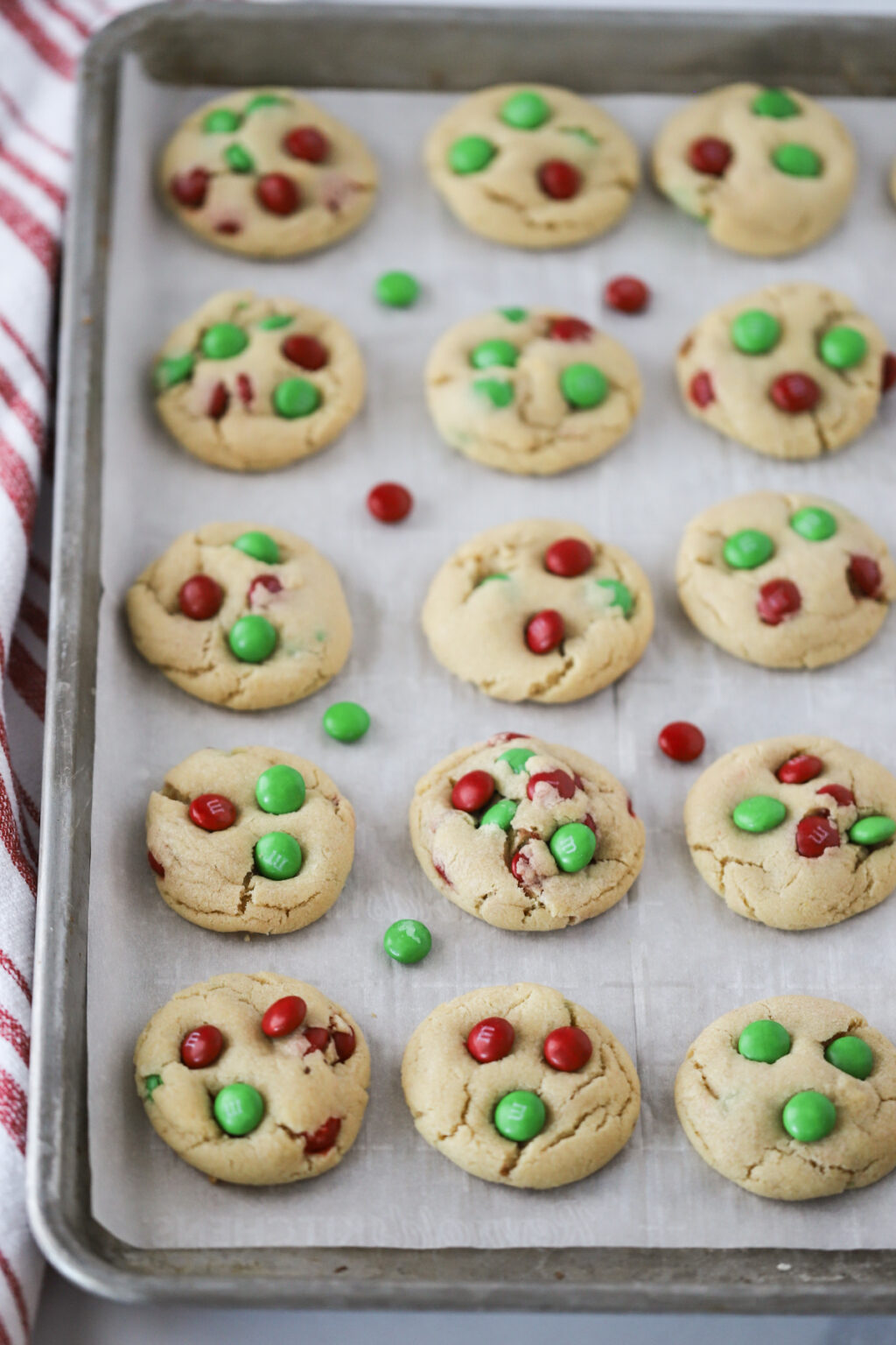 Christmas M&M Cookies - The Carefree Kitchen
