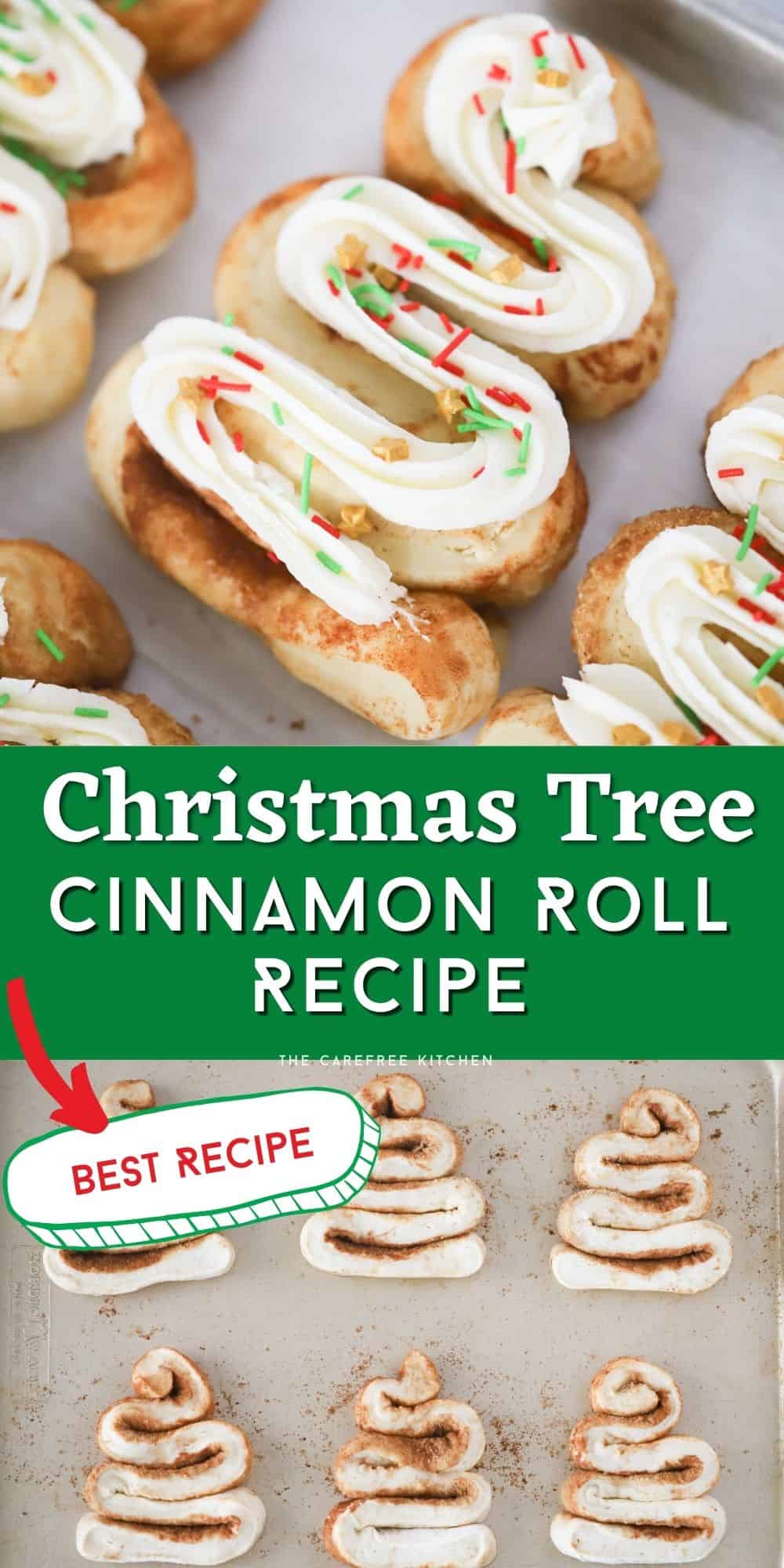 Christmas Tree Cinnamon Rolls - The Carefree Kitchen