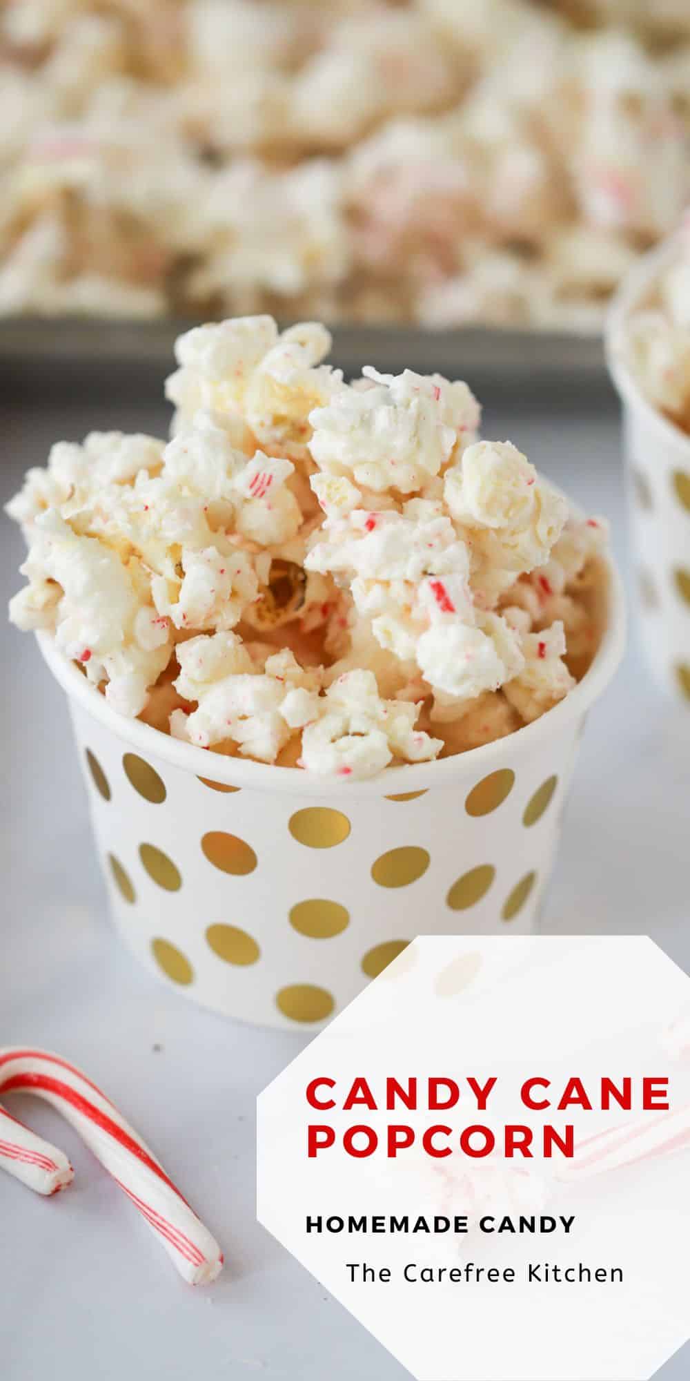 Candy Cane Popcorn - The Carefree Kitchen