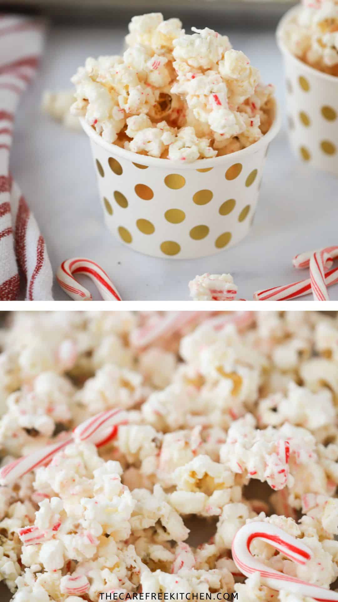 Candy Cane Popcorn - The Carefree Kitchen