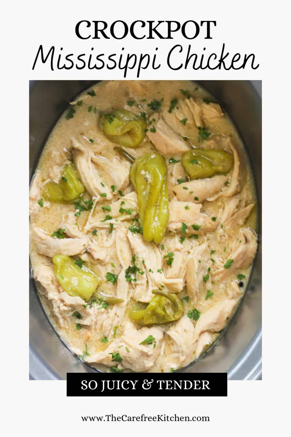 Mississippi Chicken Crock Pot Recipe - The Carefree Kitchen