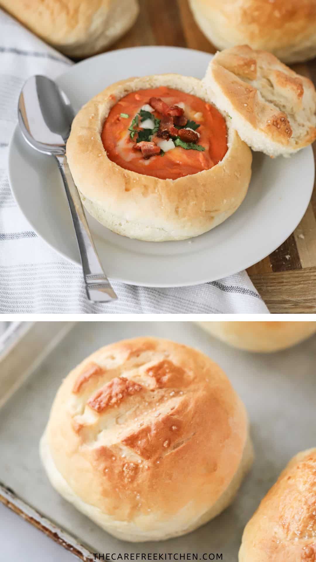 Homemade Bread Bowls - The Carefree Kitchen