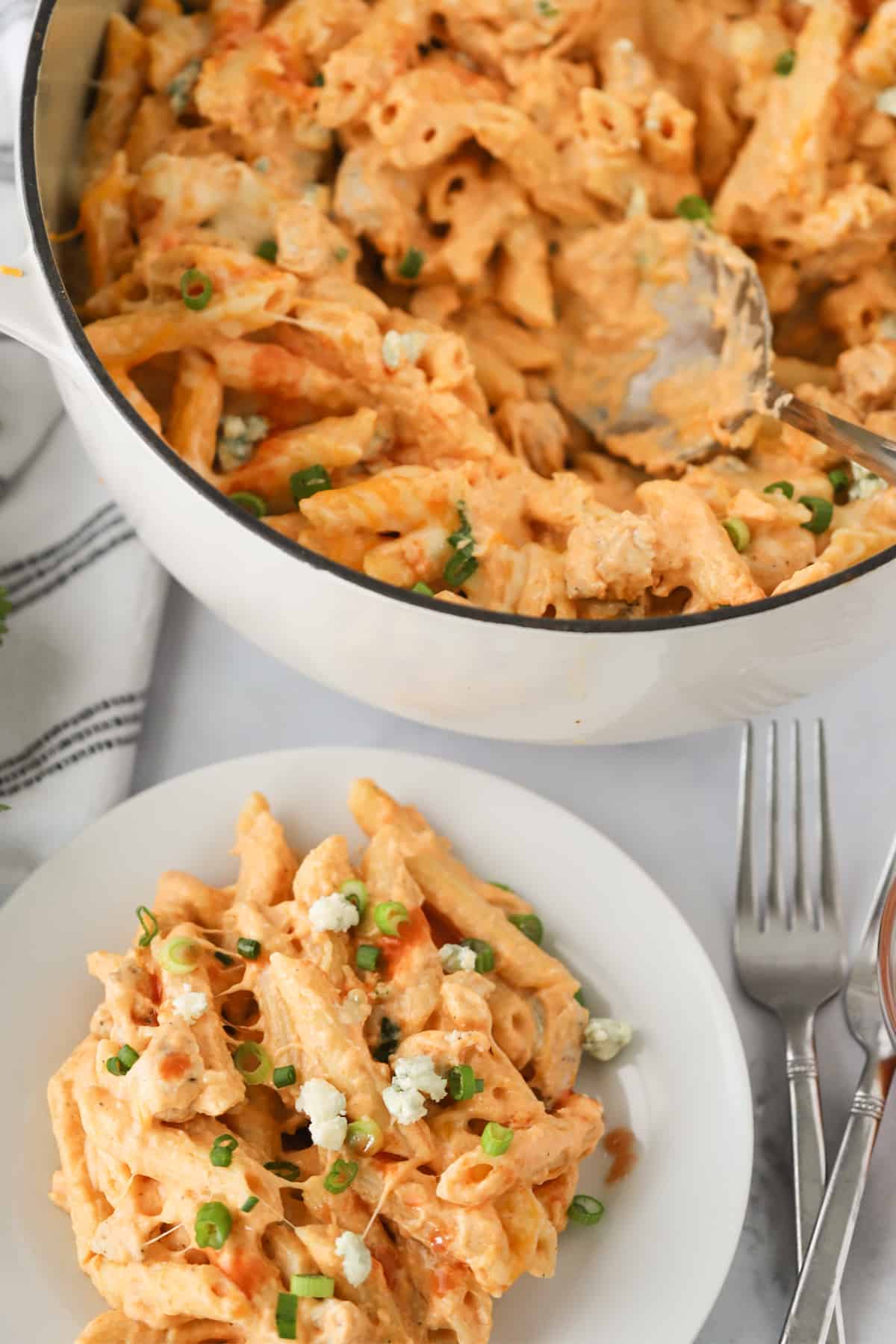 Buffalo Chicken Pasta Recipe - The Carefree Kitchen
