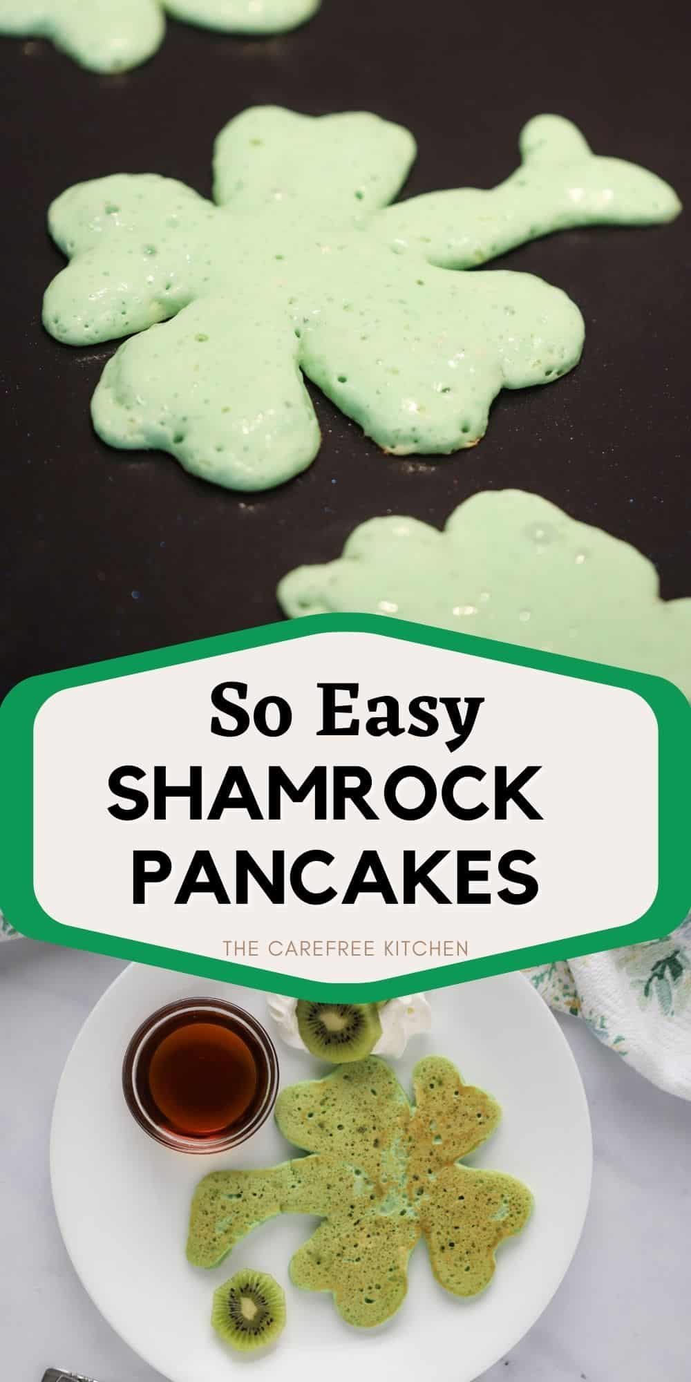 Green Shamrock Pancakes - The Carefree Kitchen