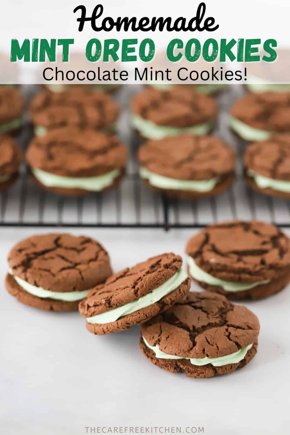 Homemade Mint Oreo Cookies - The Carefree Kitchen