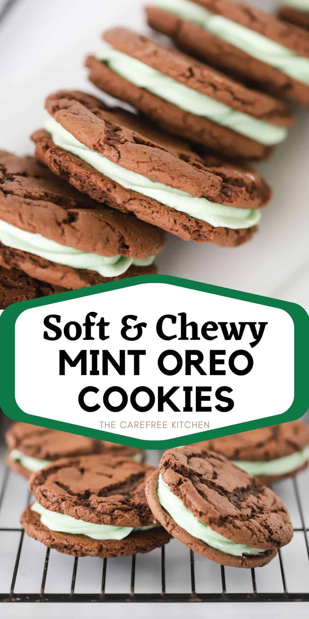 Homemade Mint Oreo Cookies - The Carefree Kitchen