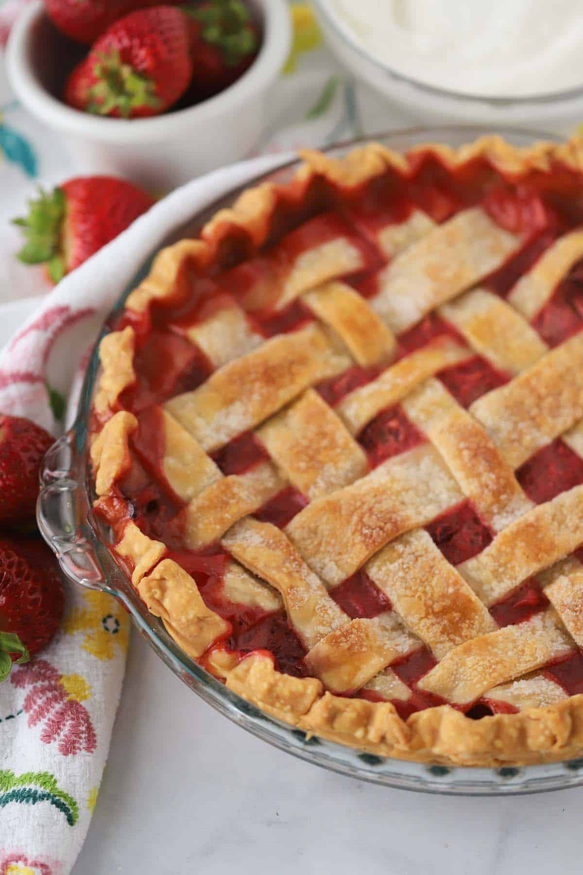 Easy Strawberry Rhubarb Pie Recipe - The Carefree Kitchen