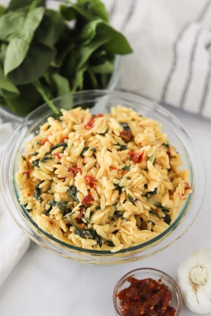 Creamy Tuscan Orzo - The Carefree Kitchen