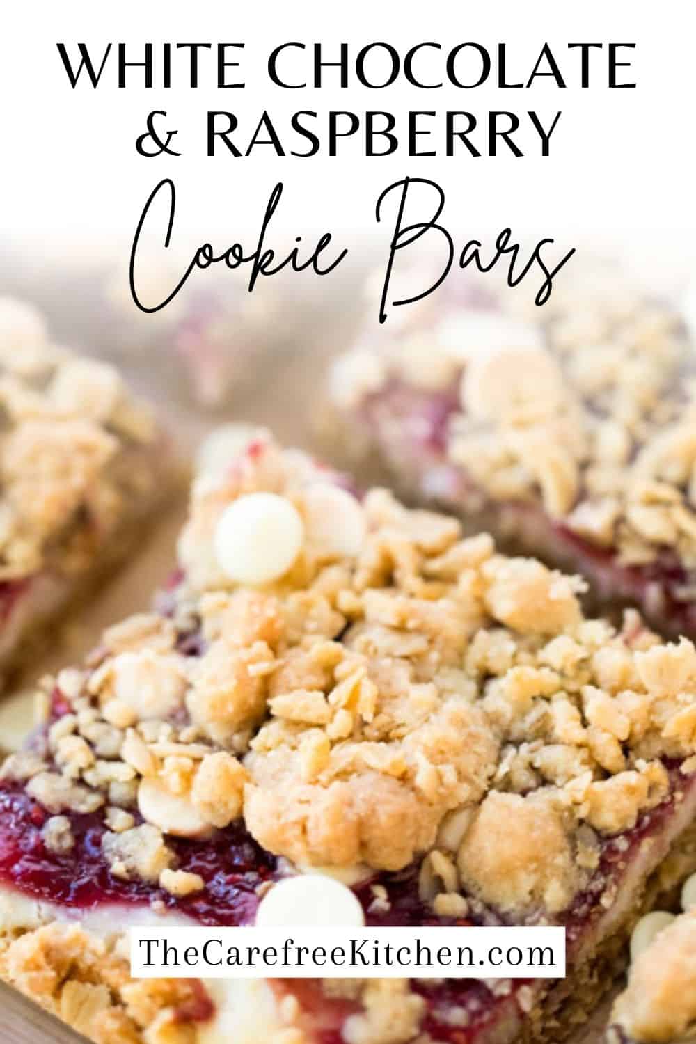 White Chocolate Raspberry Cheesecake Bars - The Carefree Kitchen