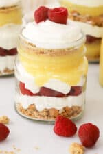 Lemon Raspberry Parfait Dessert - The Carefree Kitchen