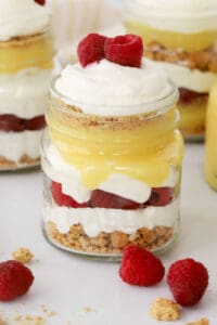 Lemon Raspberry Parfait Dessert - The Carefree Kitchen