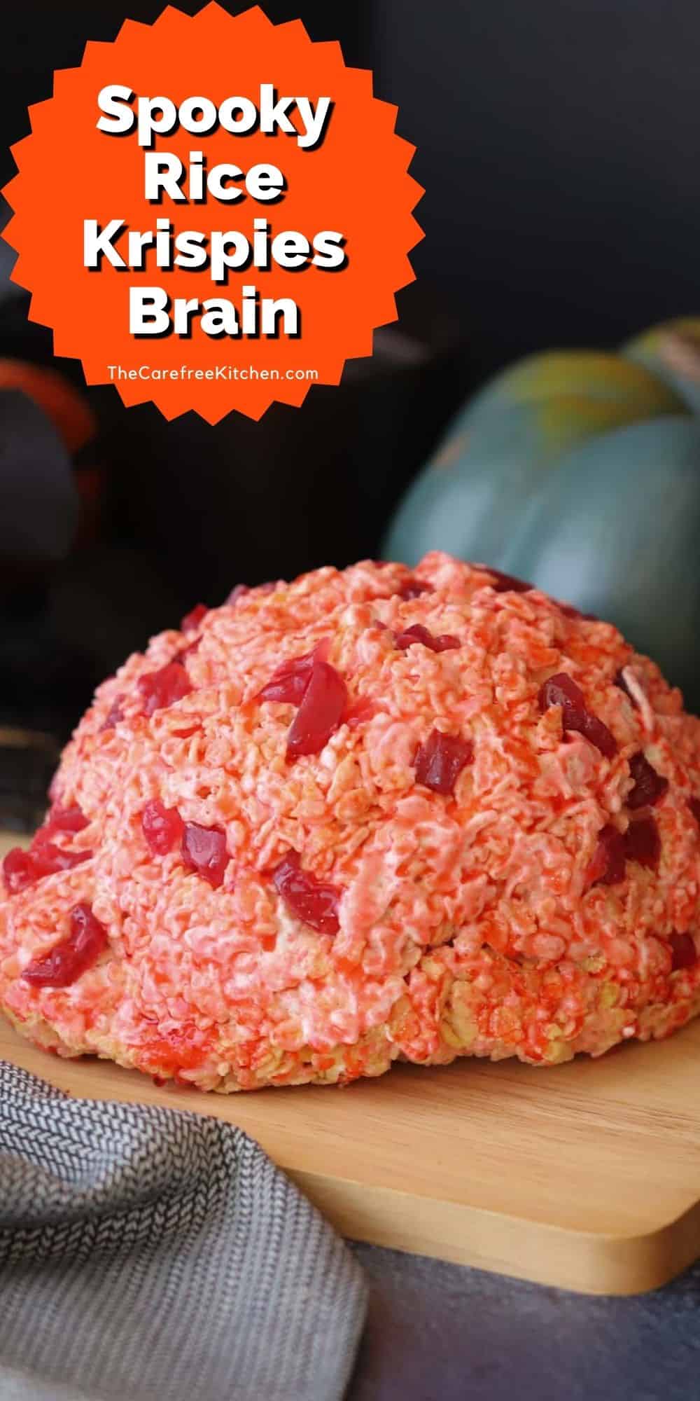Halloween Rice Krispie Brains - The Carefree Kitchen