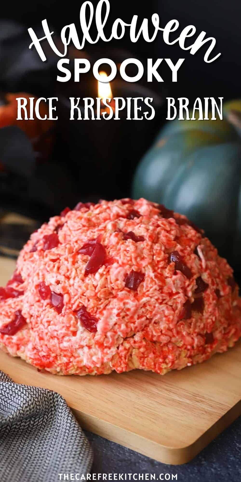 Halloween Rice Krispie Brains - The Carefree Kitchen