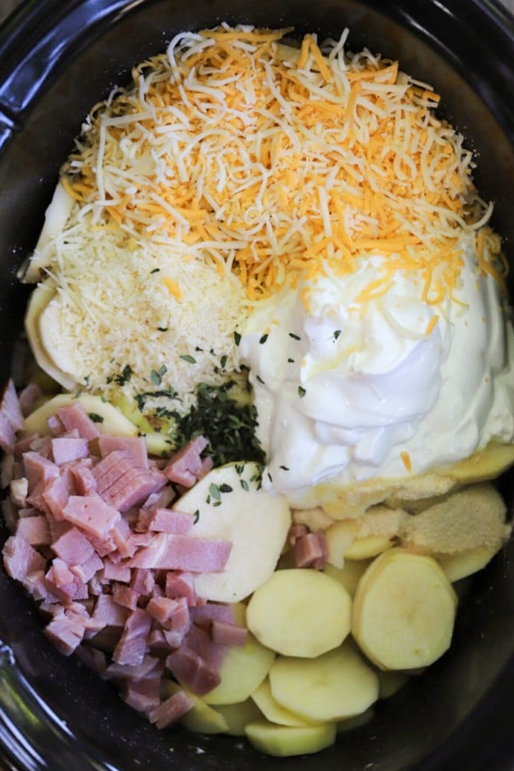Slow Cooker Scalloped Potatoes and Ham - The Carefree Kitchen