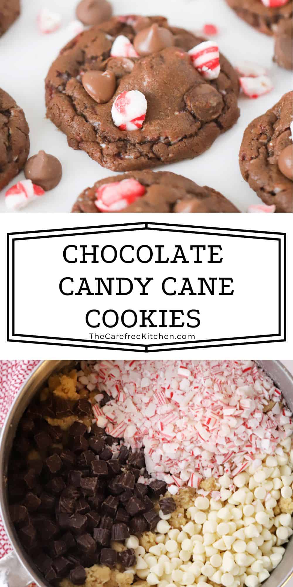 Chocolate Candy Cane Cookies - The Carefree Kitchen