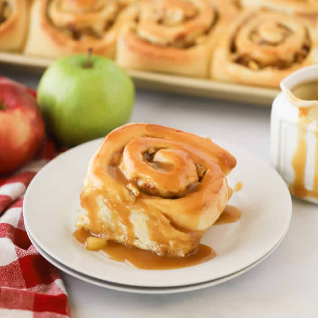 Caramel Apple Cinnamon Rolls - The Carefree Kitchen