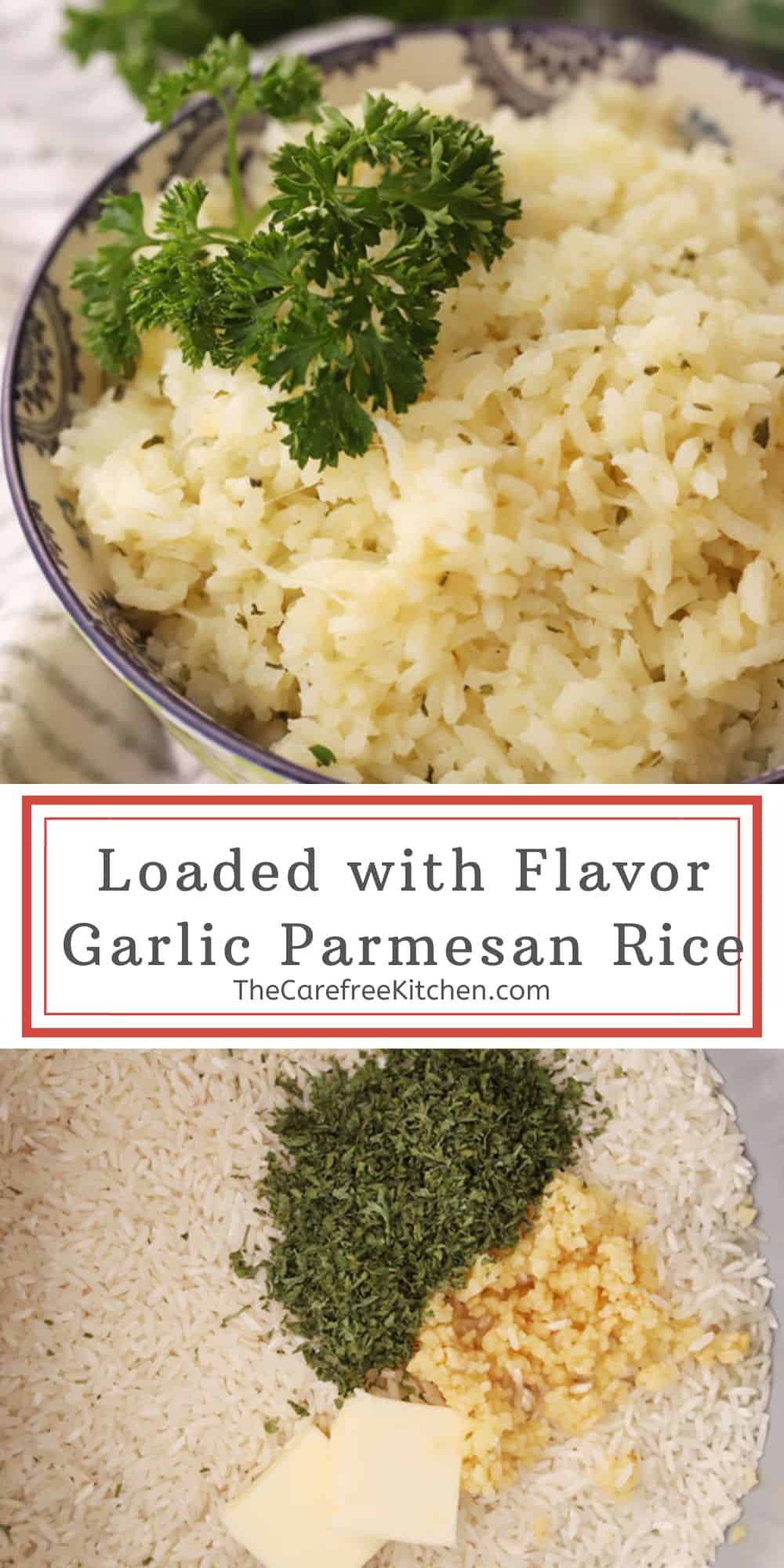 Garlic Parmesan Rice - The Carefree Kitchen