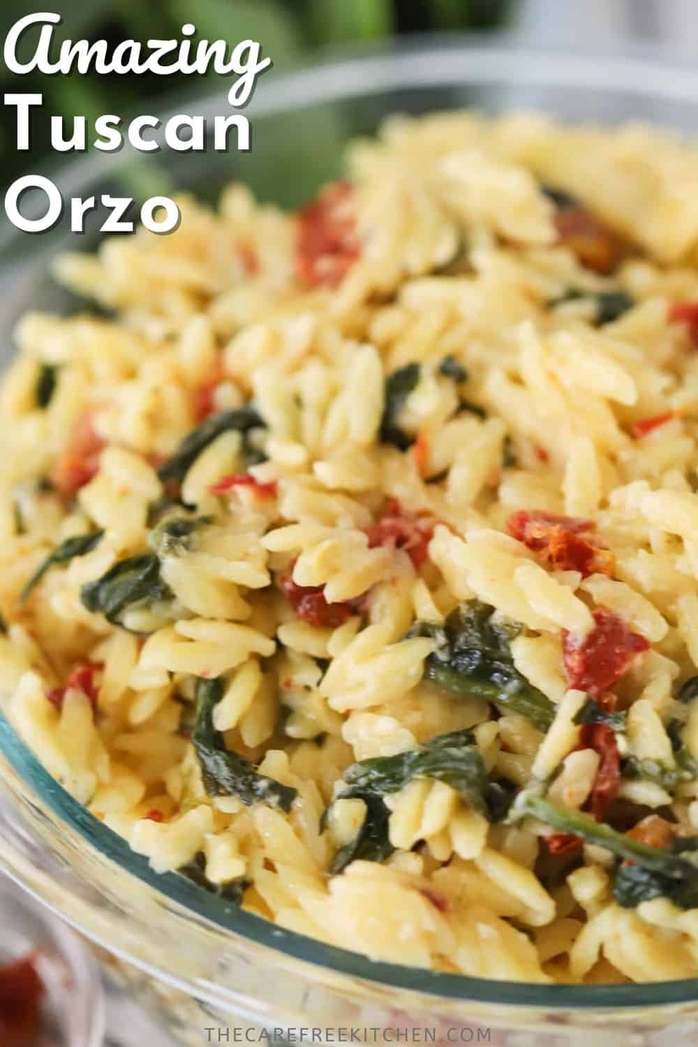 Creamy Tuscan Orzo - The Carefree Kitchen