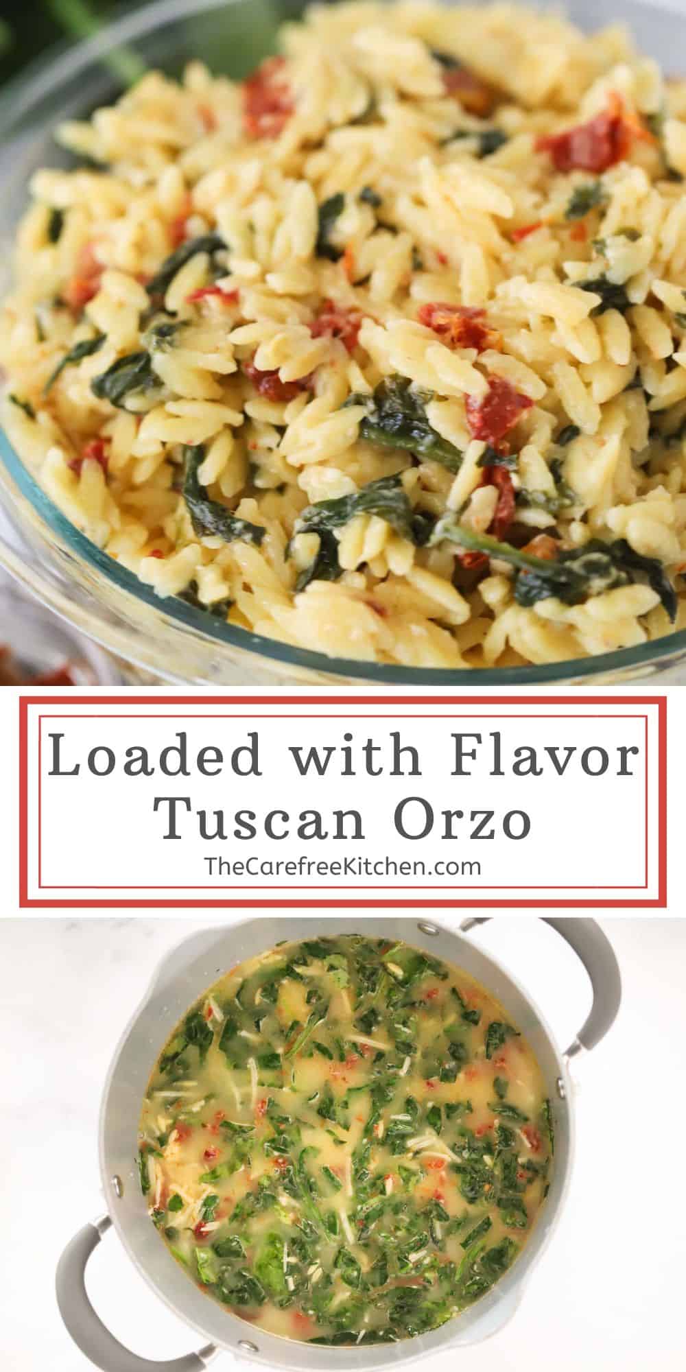 Creamy Tuscan Orzo - The Carefree Kitchen