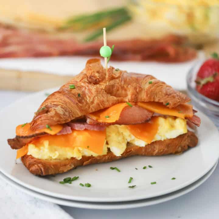 Croissant Breakfast Sandwich - The Carefree Kitchen