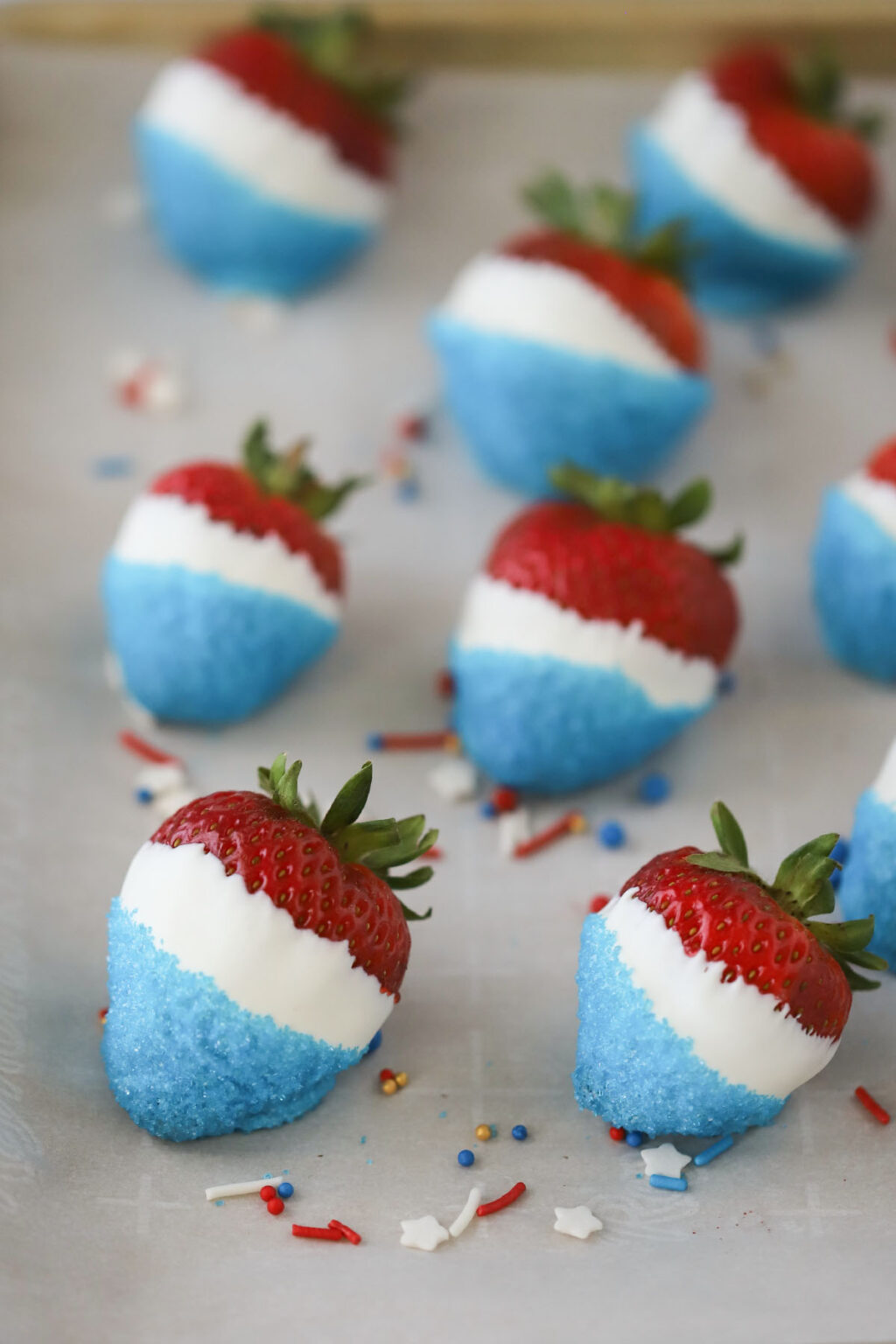 Red White and Blue Strawberries - The Carefree Kitchen