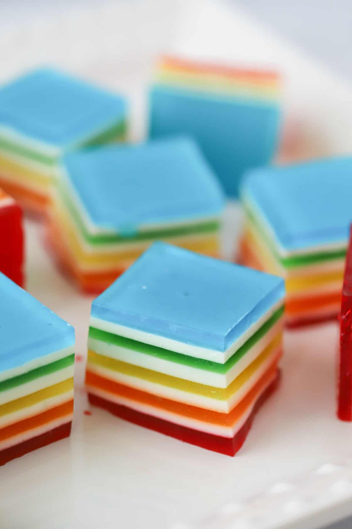 Rainbow Layered Jello - The Carefree Kitchen