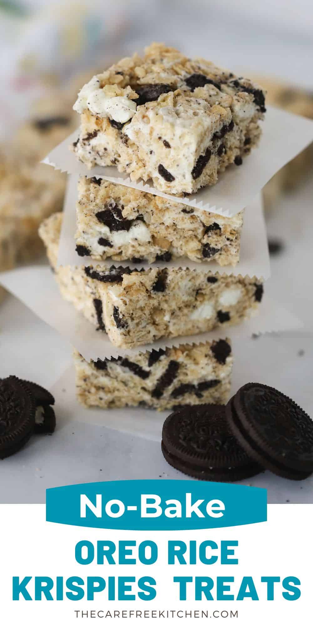 Oreo Rice Krispies Treats - The Carefree Kitchen