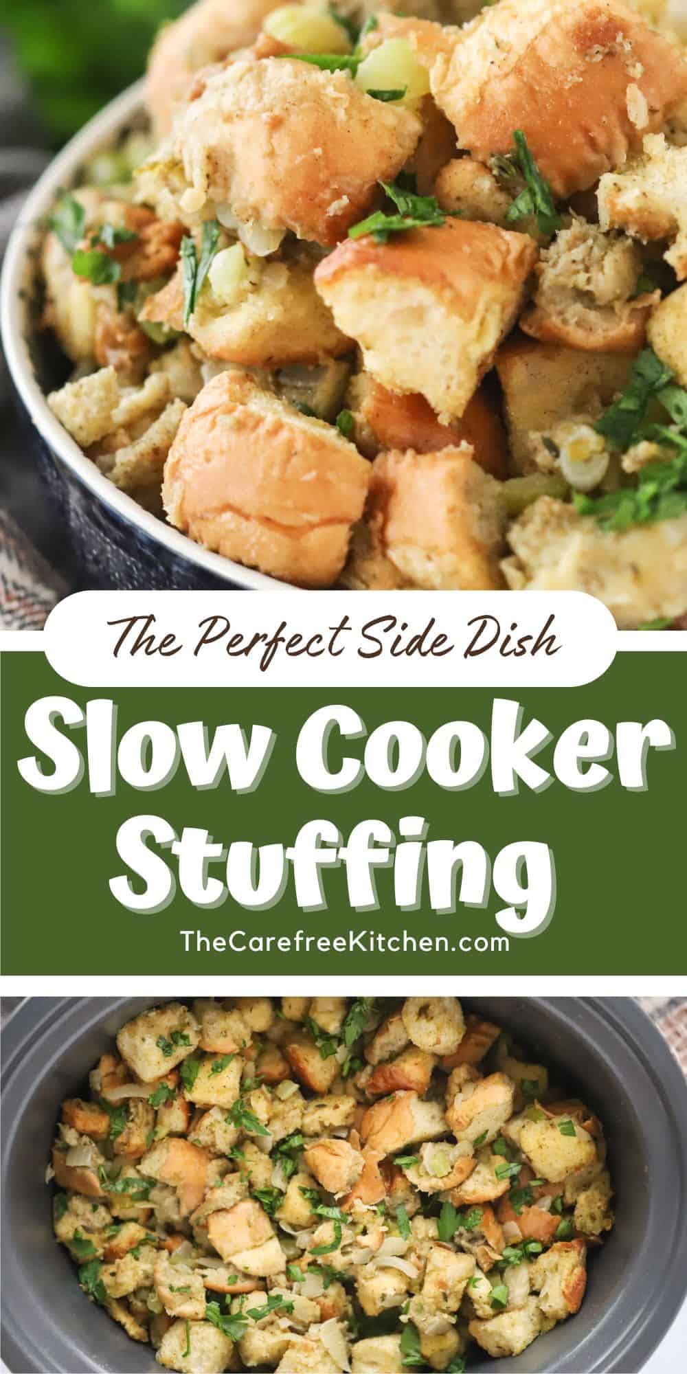 Slow Cooker Stuffing Recipe - The Carefree Kitchen