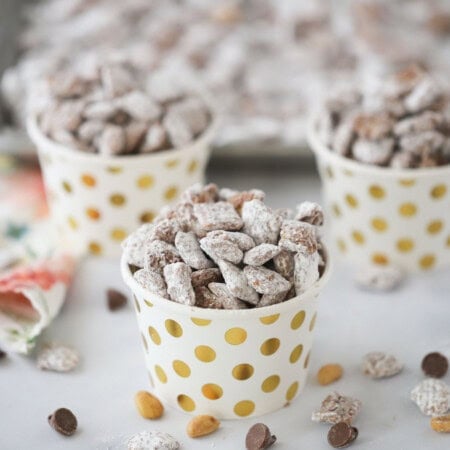 Chocolate Peanut Butter Muddy Buddies - The Carefree Kitchen