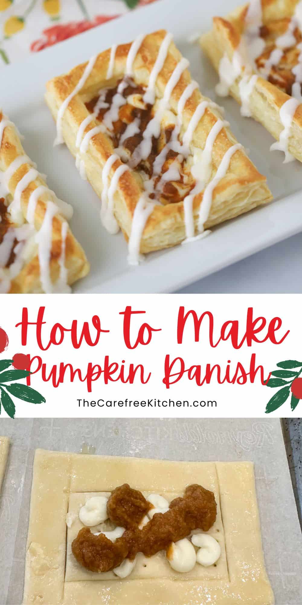 Pumpkin Cream Cheese Danish - The Carefree Kitchen