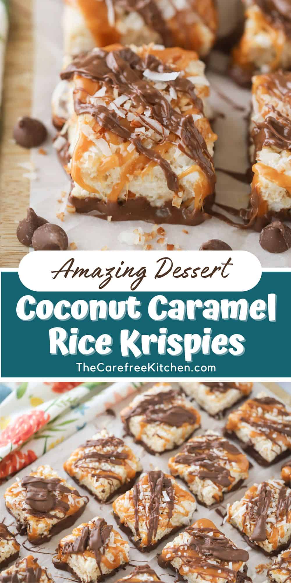 Coconut Rice Krispie Treats {Samoas} - The Carefree Kitchen