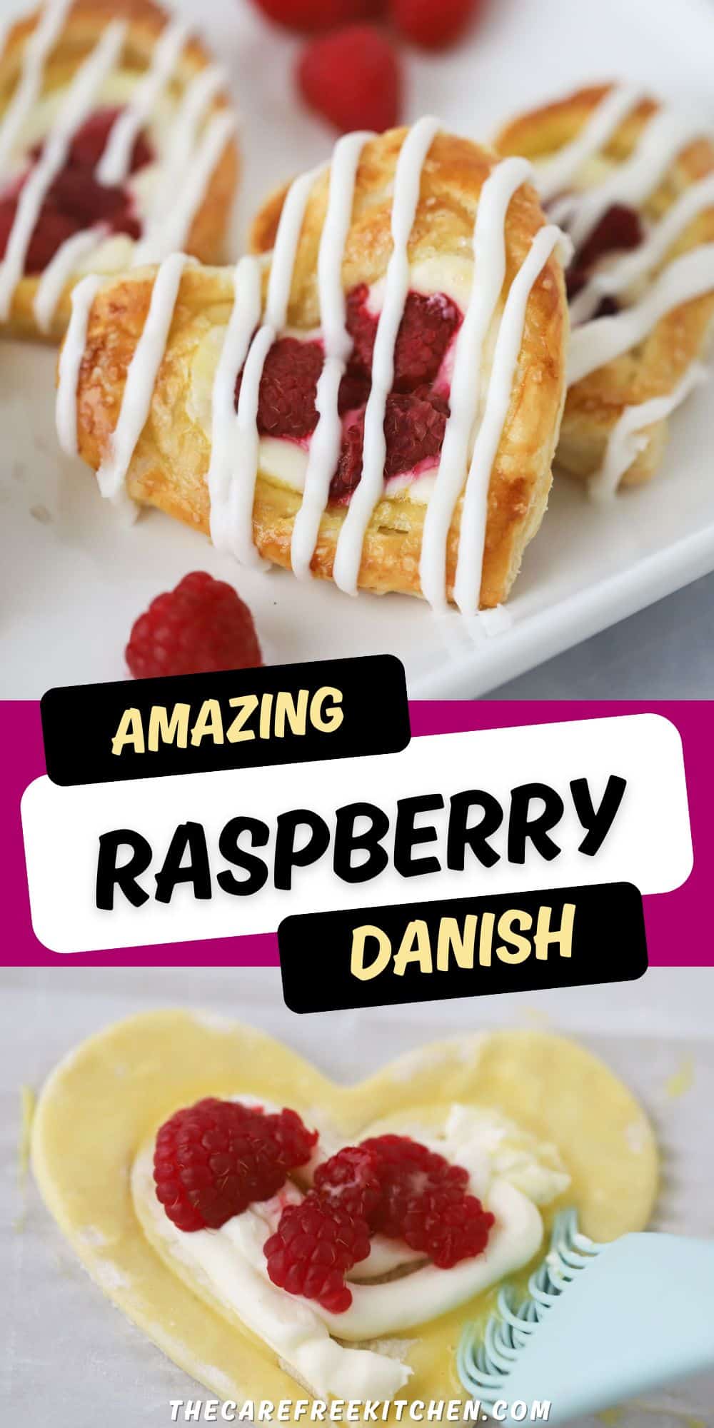 Raspberry Cheese Danish - The Carefree Kitchen