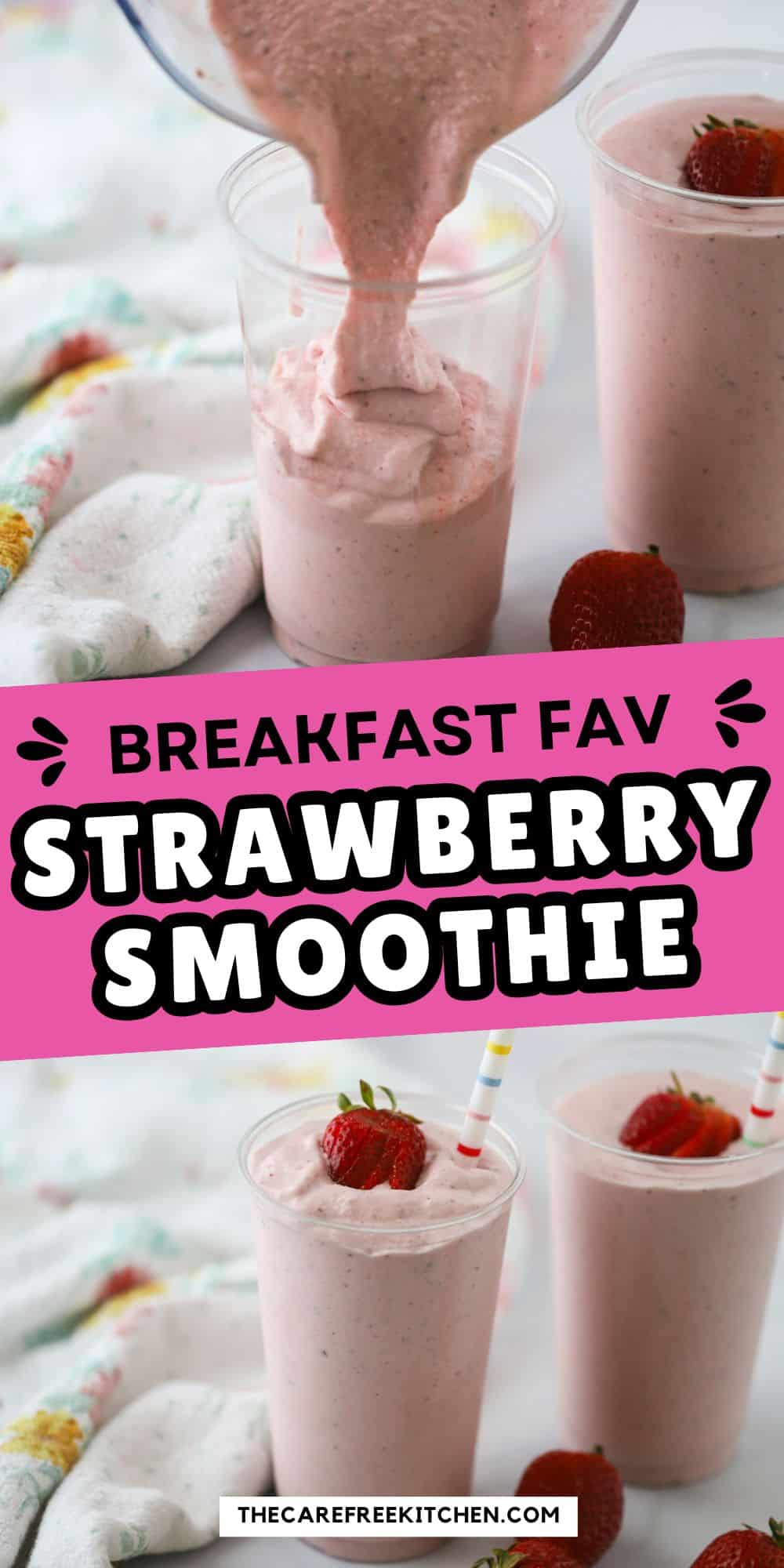 Strawberry Protein Shake - The Carefree Kitchen